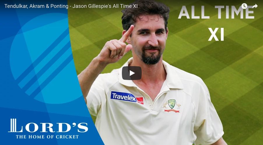 Former Australian fast bowler Jason Gillespie's All Time XI at Cricketnmore
