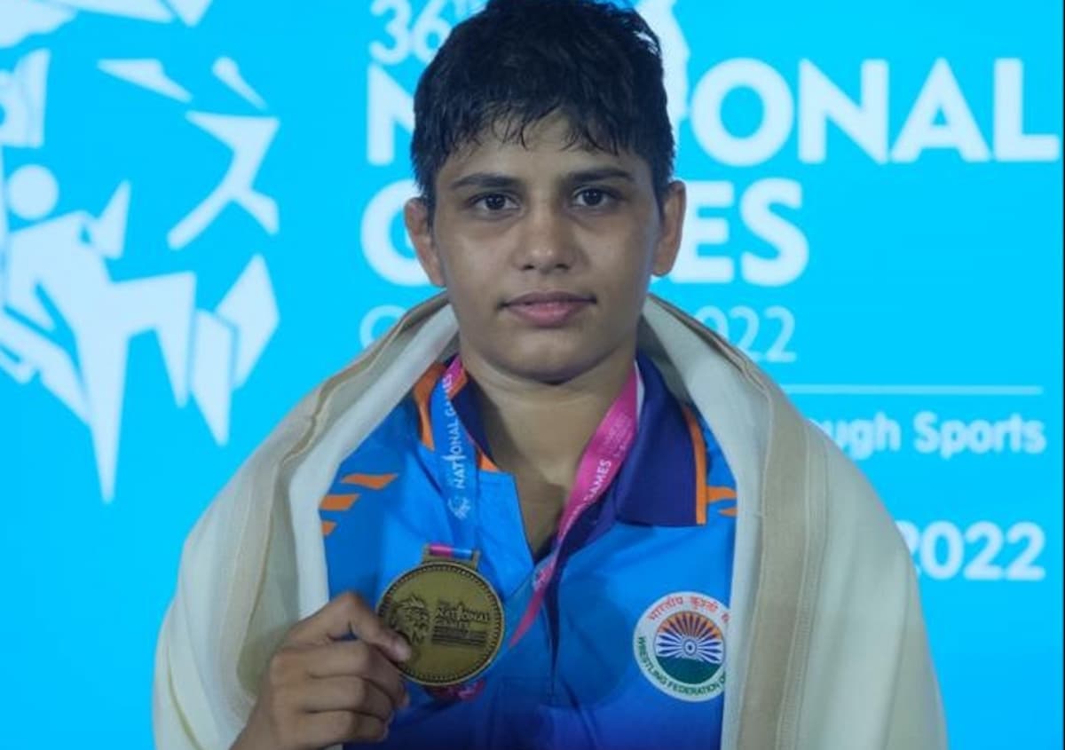 National Games wrestling: Teenager Antim takes gold on Games debut On ...