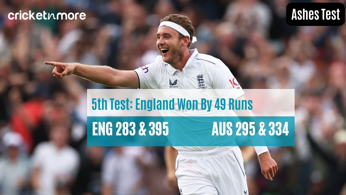 England Win Fifth Test Against Australia To Draw Ashes 2-2