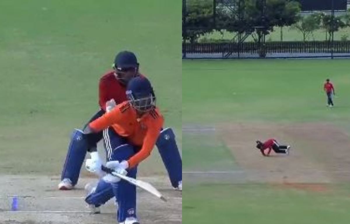 Deodhar Trophy 2023: पराग डाइव लगाते हुए पकड़ा सुंदर का अद्भुत कैच ...