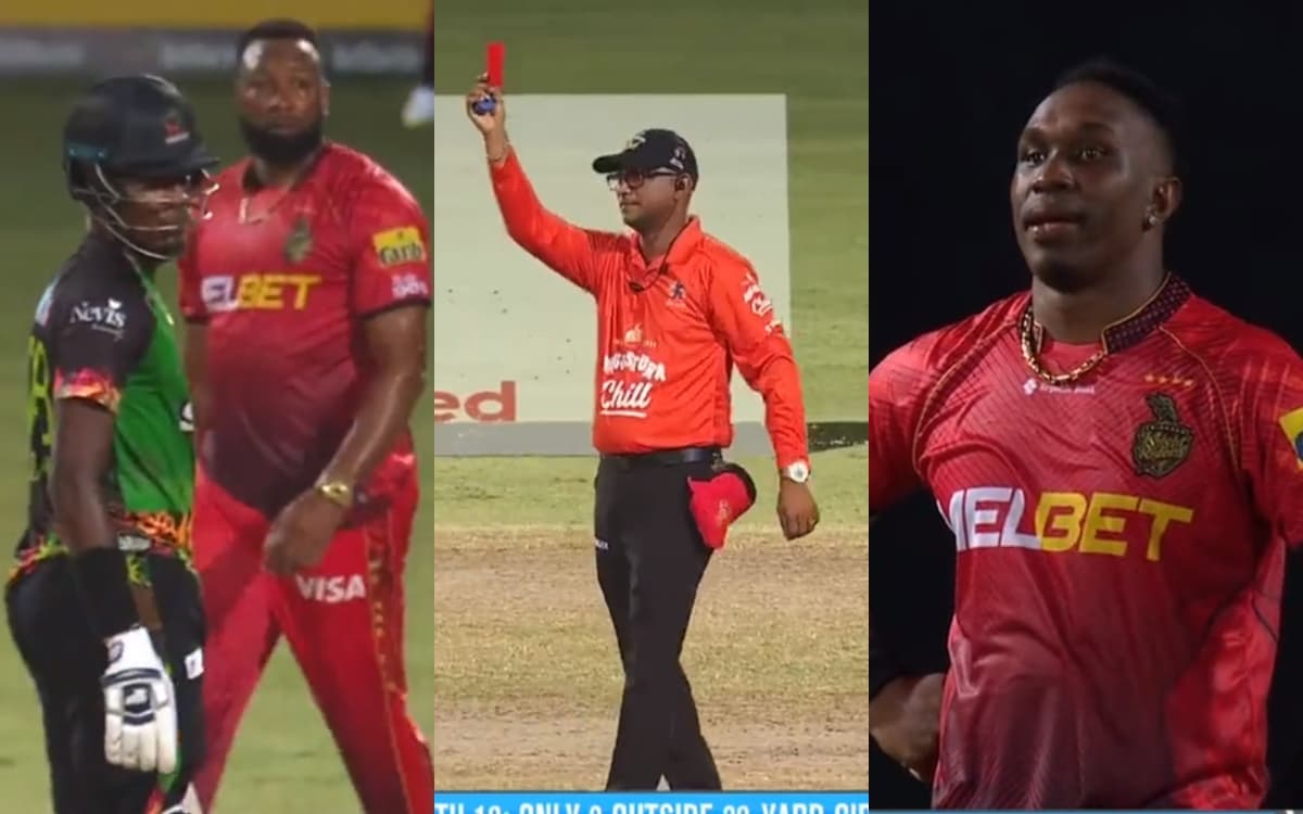 CPL 2023 में नाइट राइडर्स को मिला पहला रेड कार्ड, ड्वेन ब्रावो को ...