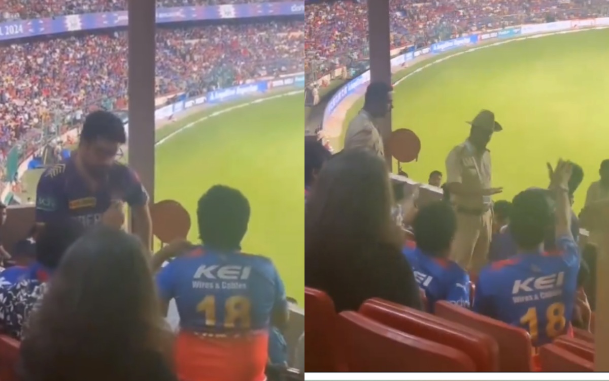 WATCH: चिन्नास्वामी स्टेडियम में केकेआर फैन ने दिखाया स्वैग, बवाल से पहले हुई पुलिस की एंट्री ...