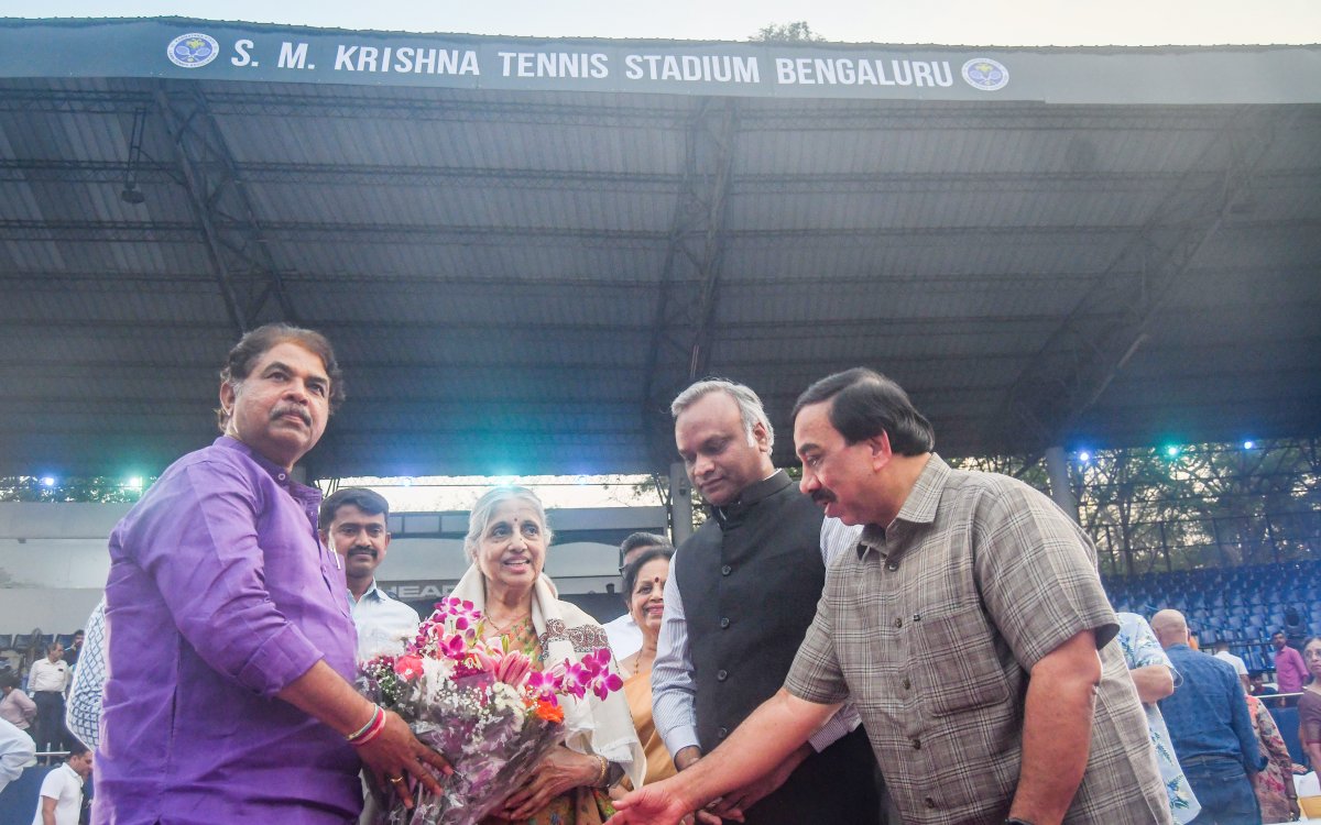 KSLTA Stadium Renamed As SM Krishna Tennis Stadium On Cricketnmore