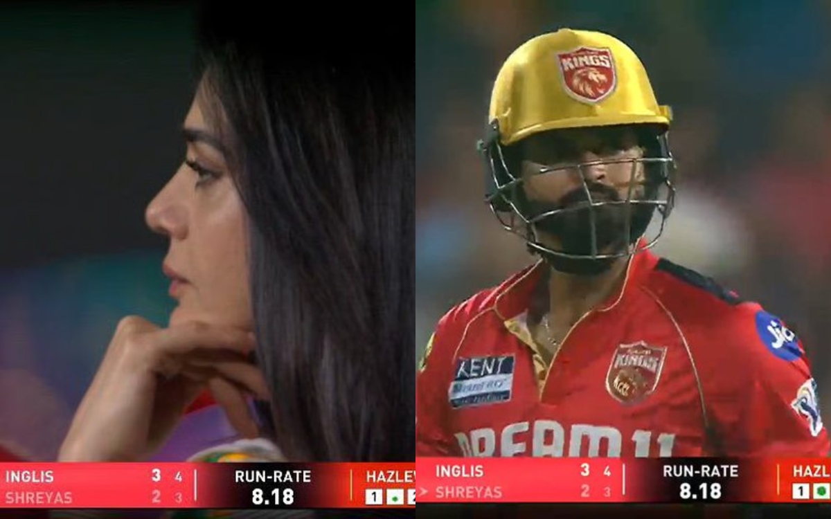 WATCH: श्रेयस अय्यर के आउट होते ही उतर गया प्रीति ज़िंटा का चेहरा ...