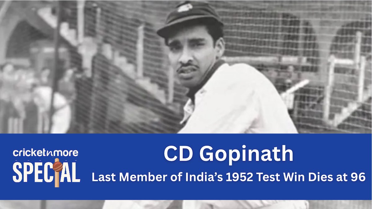 Last Survivor of India’s First Test Win, CD Gopinath, Dies at 96 On ...