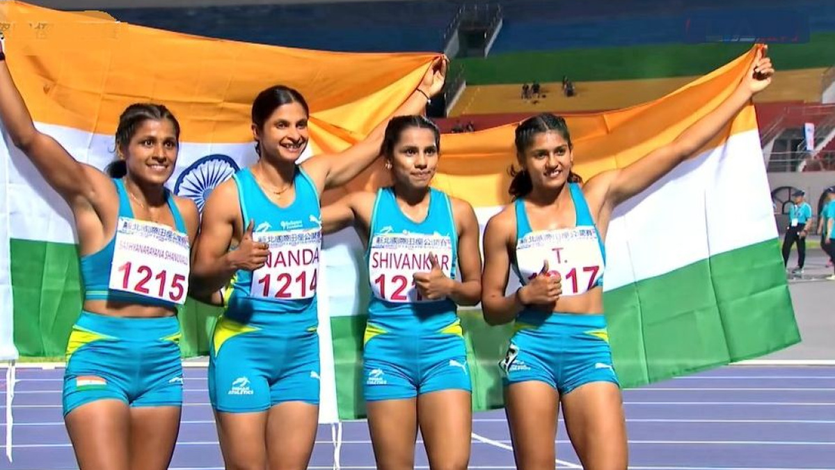 Indian Women's 4x100m Relay Team Clinches Gold, Sets Meet Record At New ...